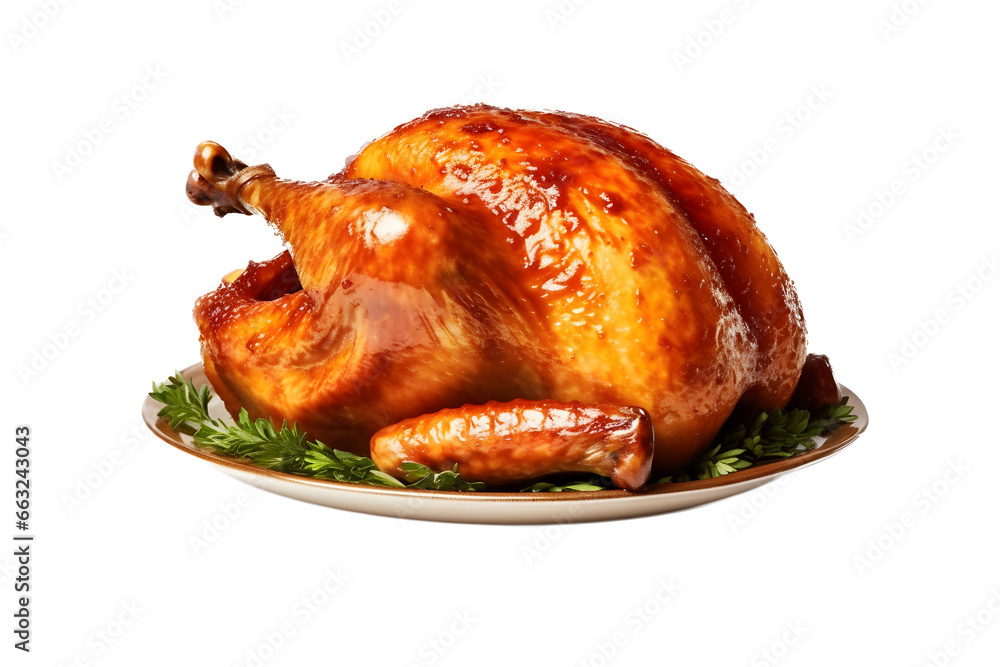 Gorgeous roasted turkey is a Thanksgiving essential isolated on white ...