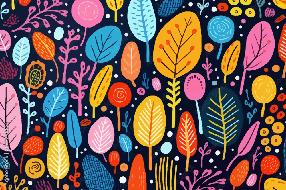 Textures quirky doodle pattern, wallpaper, background, cartoon, vector ...