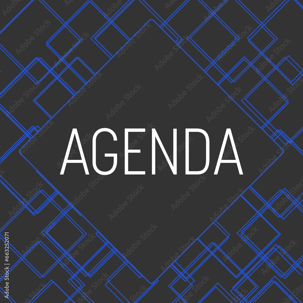 Agenda Dark Squares Grid Blue Lines Texture Box Text Stock Illustration ...