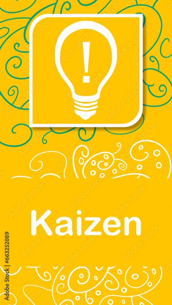 Kaizen Yellow Turquoise Bulb Doodle Design Element Vertical Stock ...
