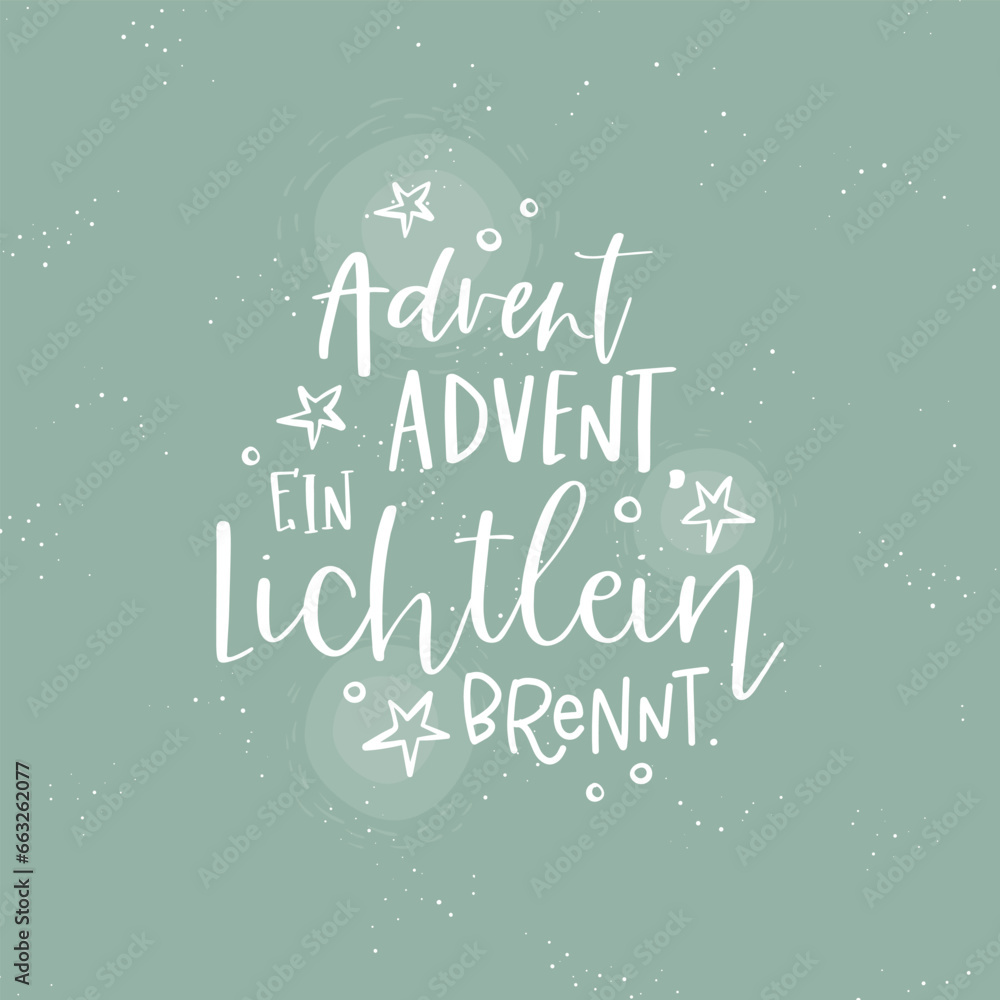 Vector handwritten Advent calligraphic lettering text in German ...