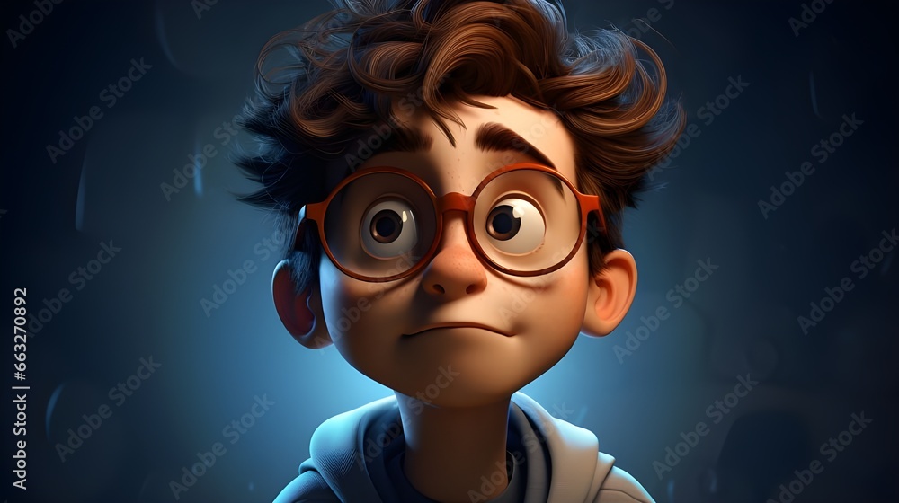 cartoon boy , animated character , generative AI Stock Illustration ...