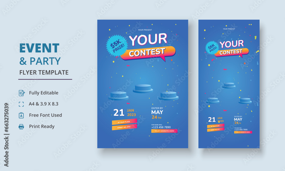 Contest Flyer, Competition Flyer, Contest Event Flyer, Contest DL Flyer ...