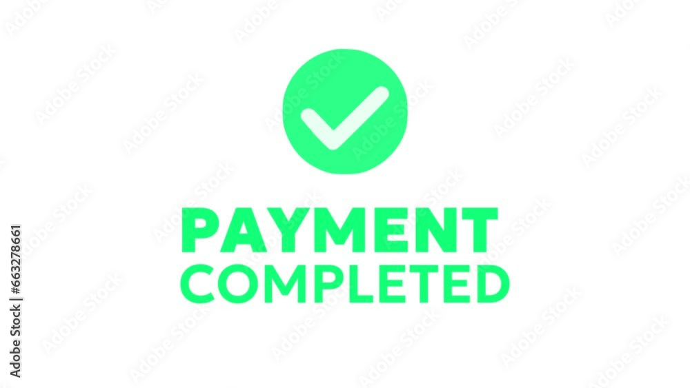 Process completed successfully animation video text concept with green ...