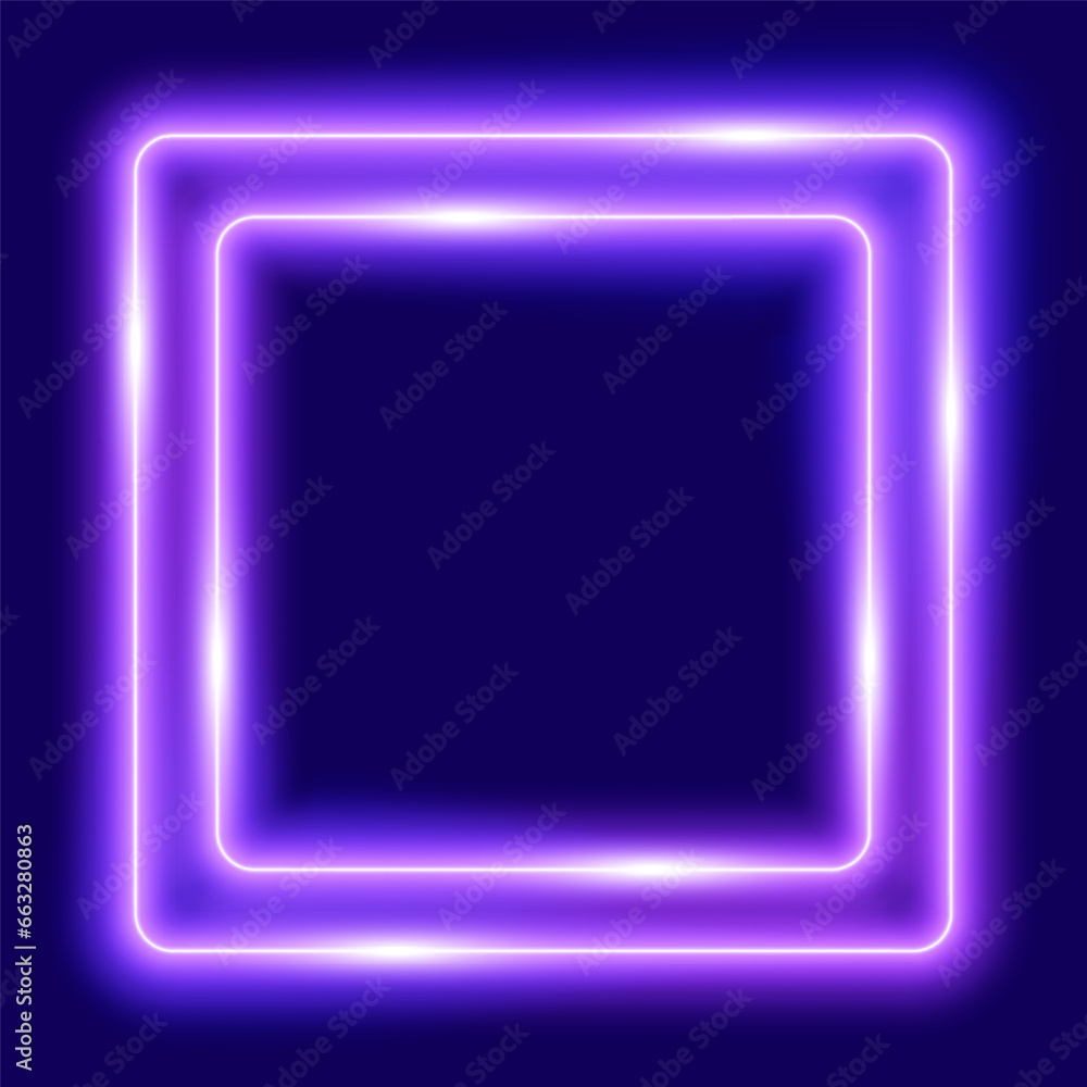 Neon purple square frame, abstract technology background, vector ... Neon purple square frame, abstract technology background, vector ...
