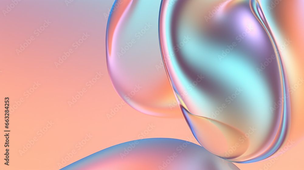 Matte Glass translucent Pastels Vibrant Background, chrome abstract ...