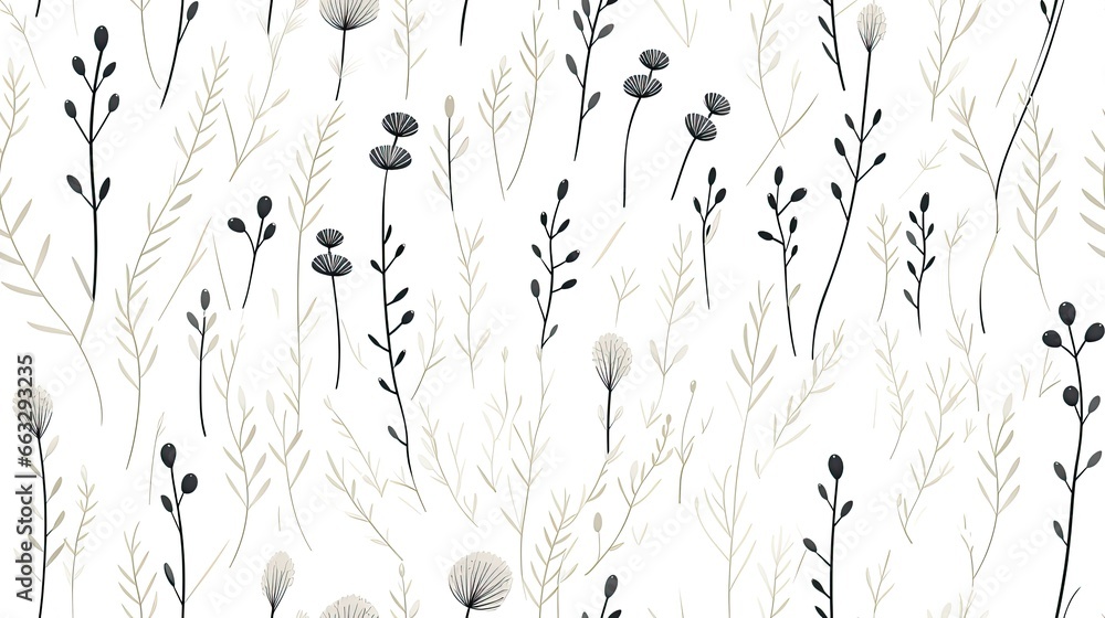 single line art of abstract and minimalist of plants Stock Illustration ...