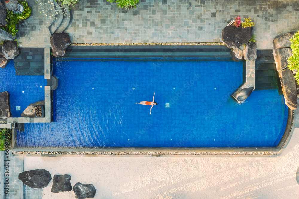 Pamplemousses, Mauritius - 08 October 2022: Aerial view of a woman ...