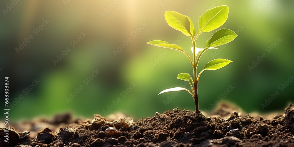 one plant growing on earth, in backlight photography style, uhd image ...
