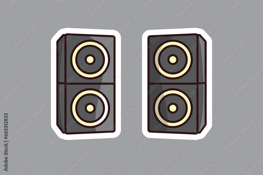 Modern Acoustic System Audio Speaker Sticker vector illustration ...