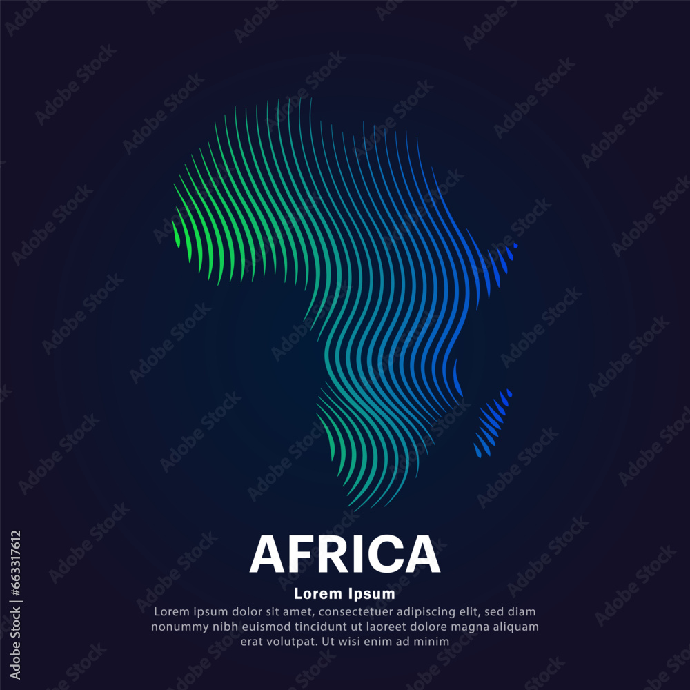 simple line art Map of Africa. Creative Africa map logotype vector ...