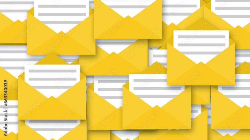 envelope Many sign - 2D Transition animation background. Concepts of ...