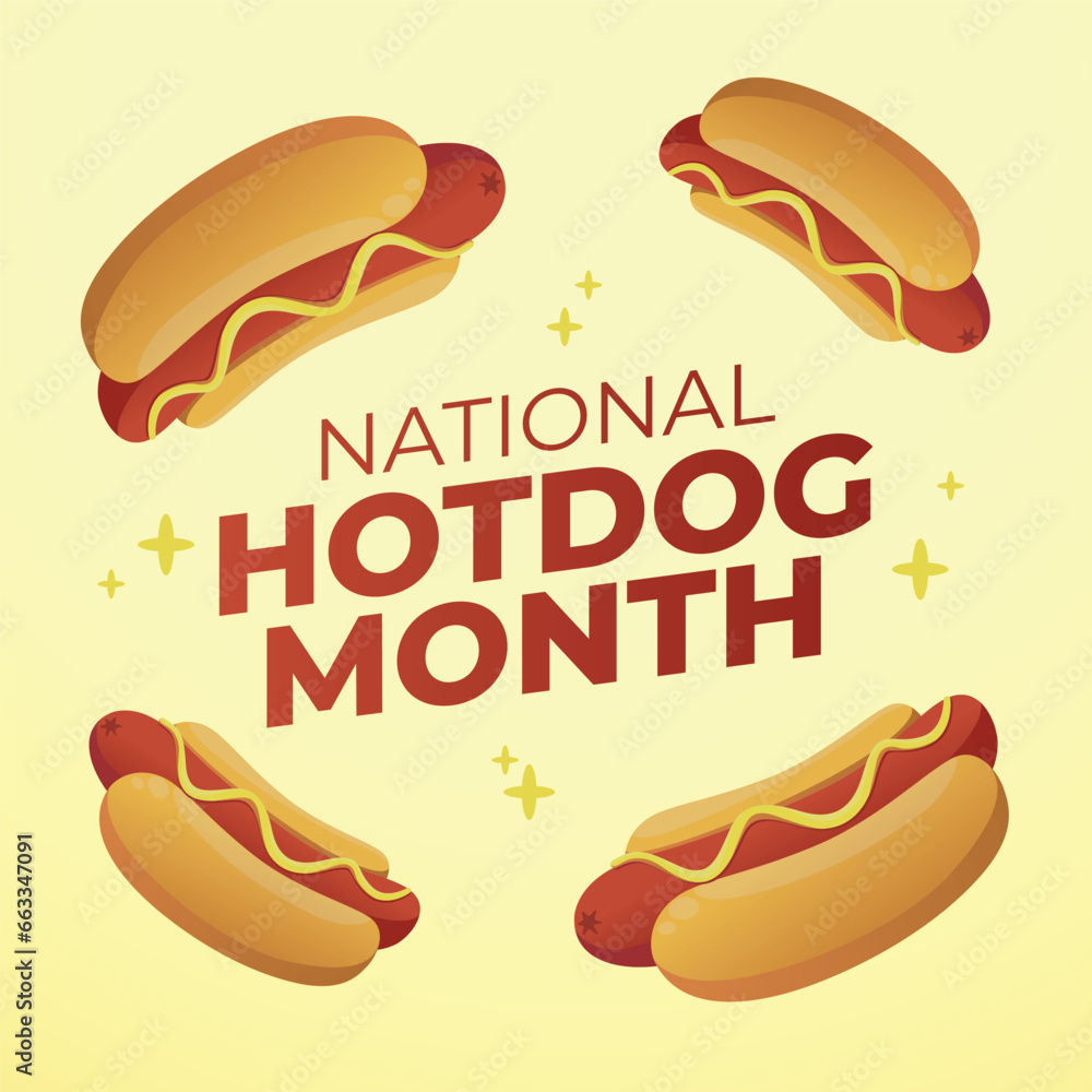 Vetor de National Hot Dog Month design template good for celebration ...