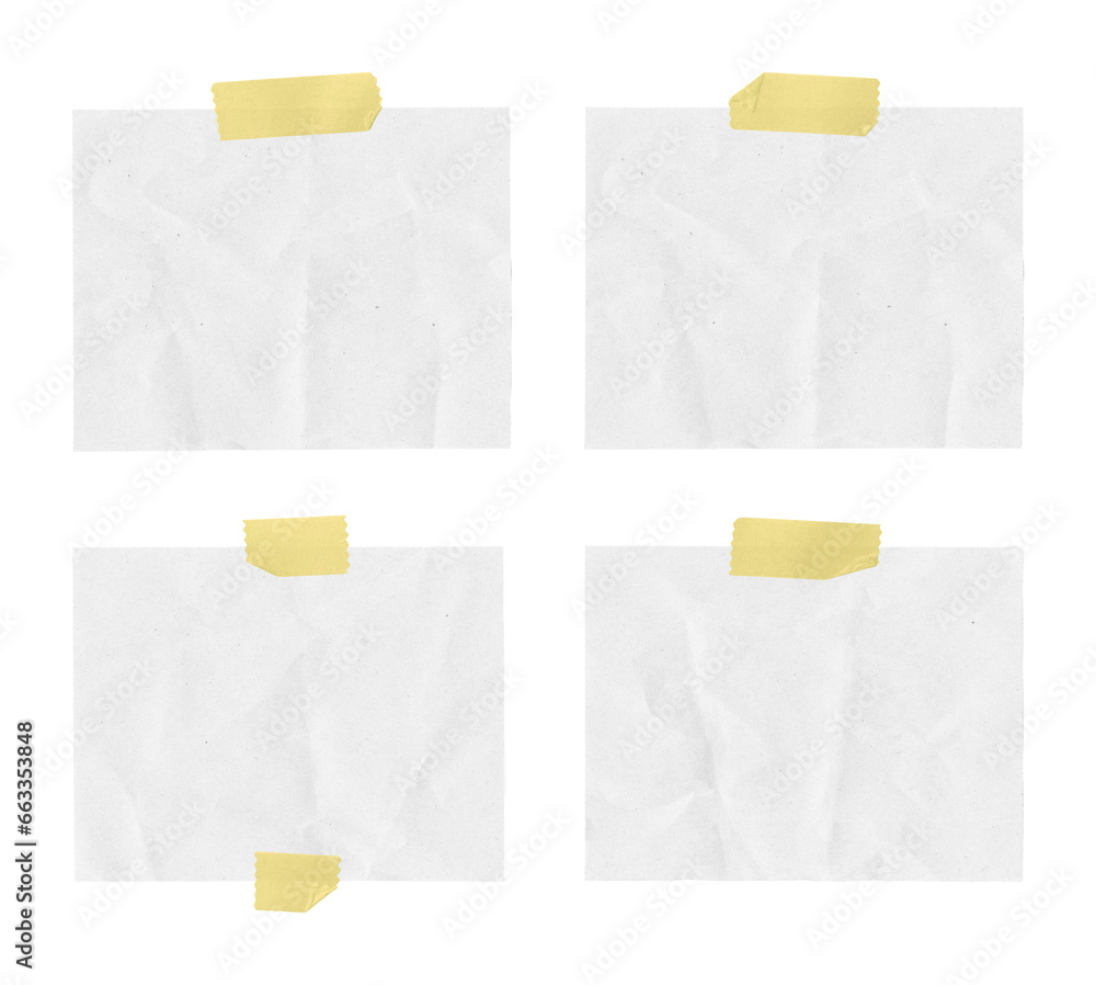 White ripped crumpled paper strips collection. Realistic paper scraps ...