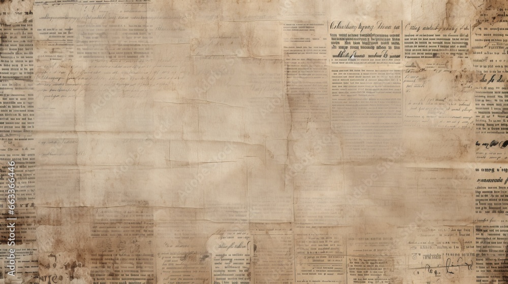 Old paper background with text and grunge textures. Vintage style ...