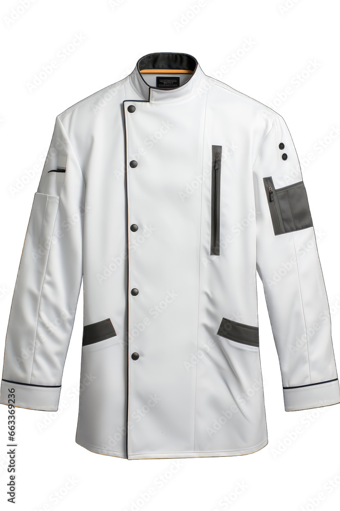 Chef jacket mockup, front view, 3d rendering. Empty cotton master ...