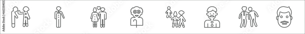 outline set of family relations line icons. linear vector icons such as ...