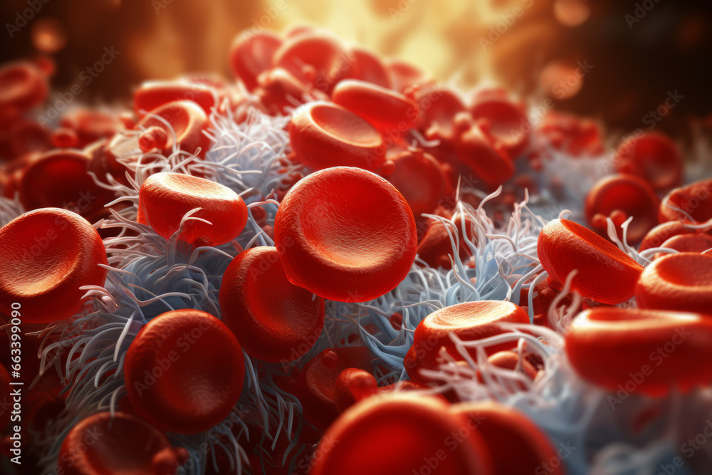 Visualization of Red Blood Cells and Platelets Stock Illustration ...