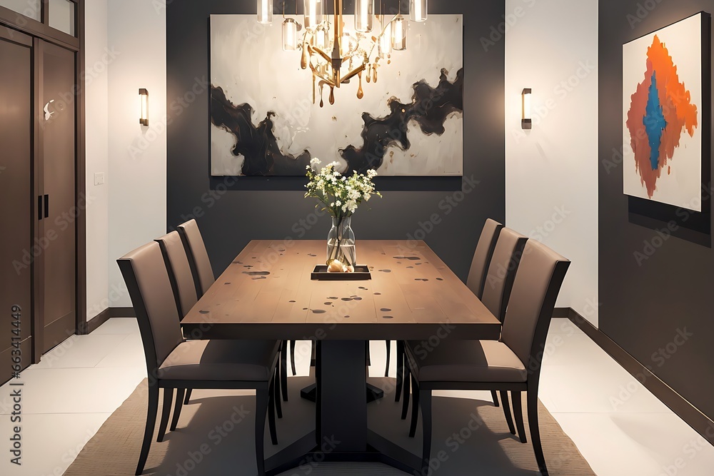 "Artistic Dining Space" merges dining and art with creative lighting ...
