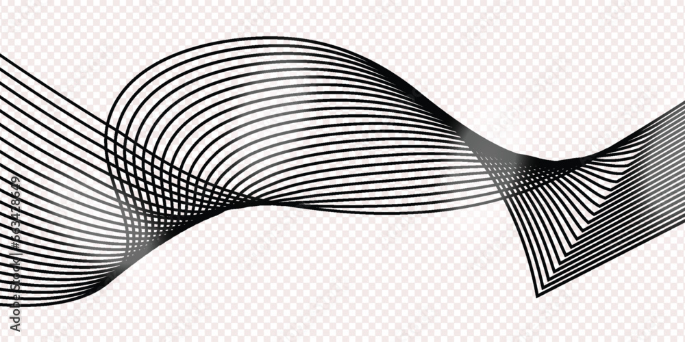 lines modern Technology abstract lines on white background. Undulate ...