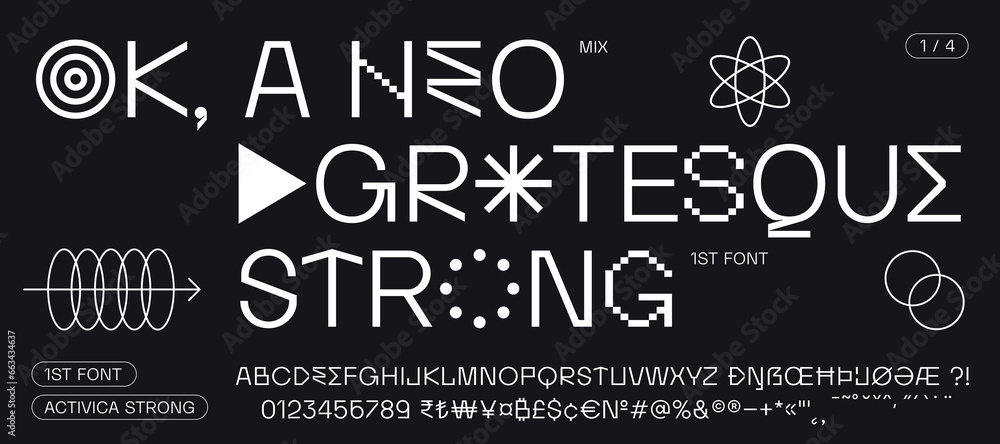 Headline alphabet and font. Neo grotesque sans serif font with graphic ...