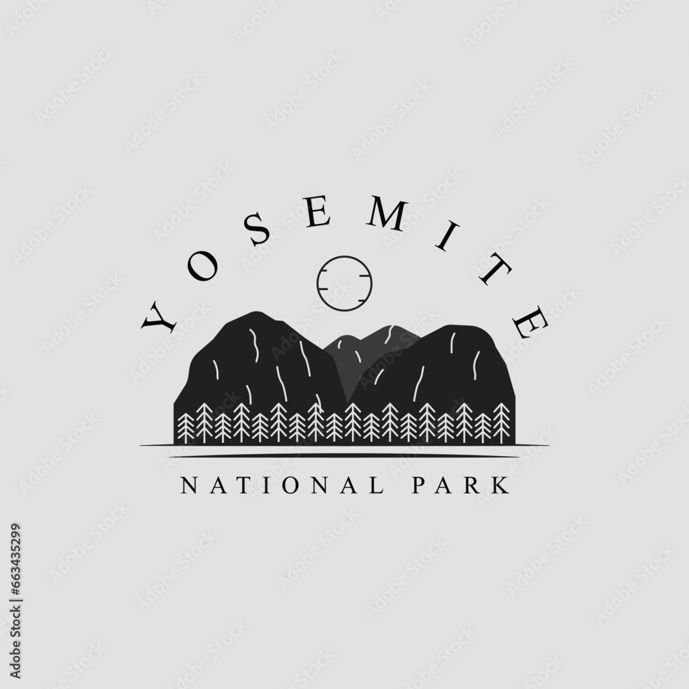 yosemite national park logo icon vector graphic design template simple ...