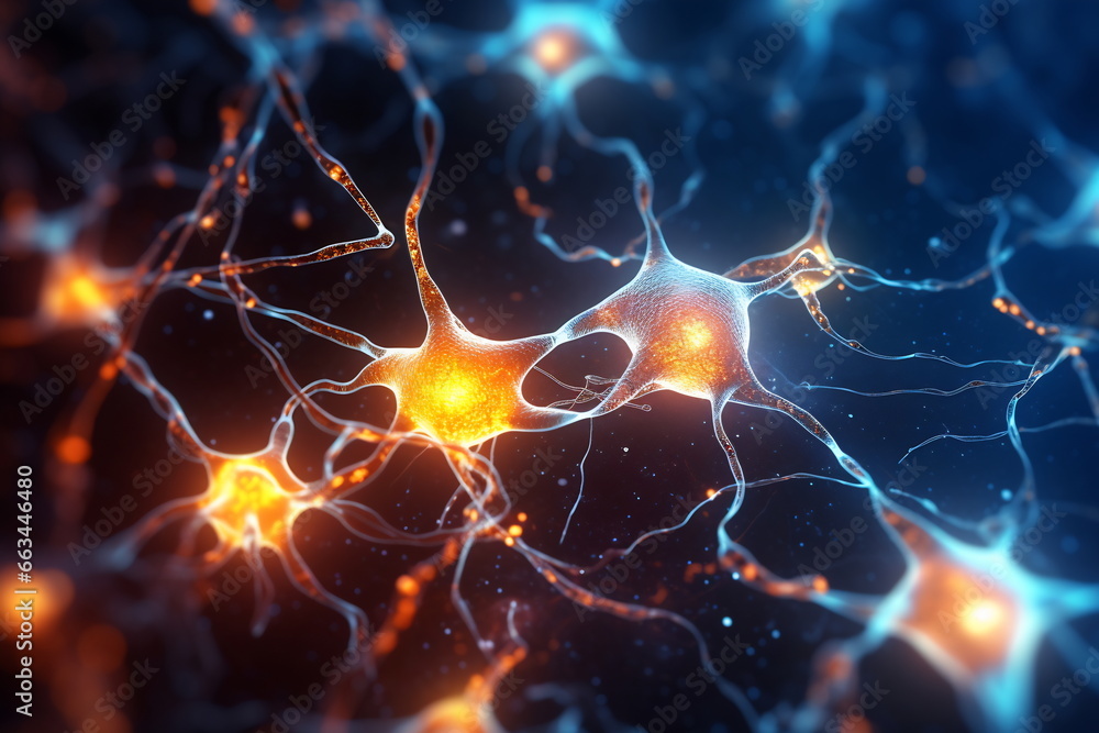 Neuronal network with electrical activity of neuron cells. Neuroscience ...