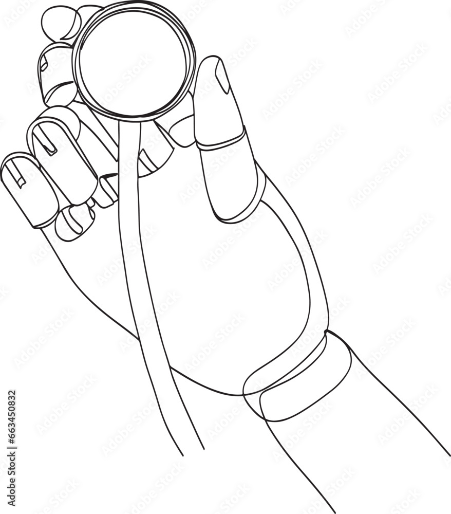 Futuristic Medical Technology: Sketch Drawing of Robotic Hand Holding ...