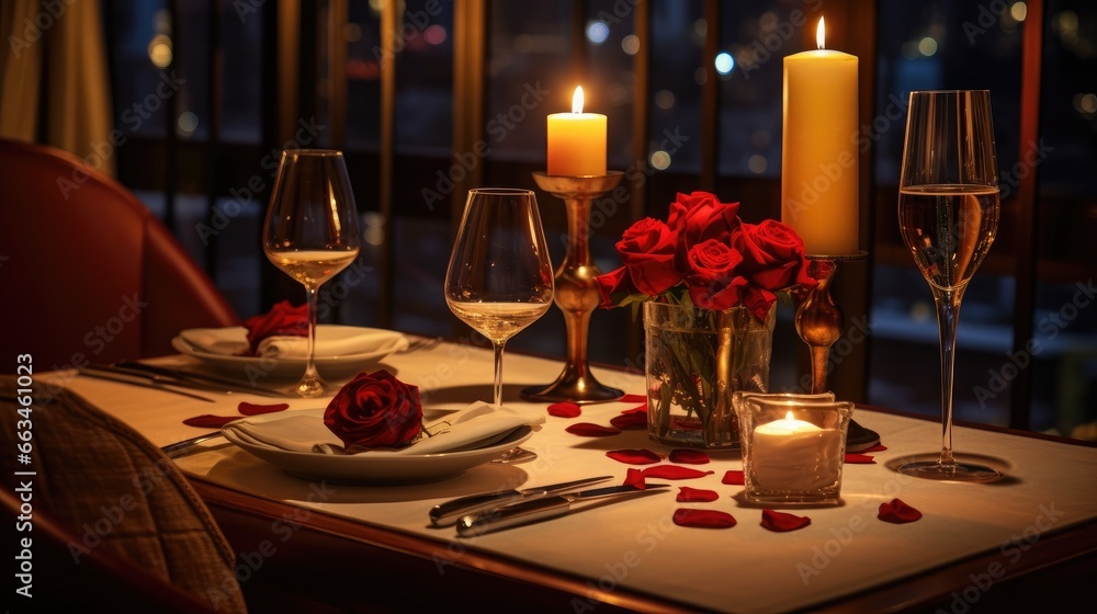 Candlelit Dinner for Two - Romantic Date Night Concept with an ...