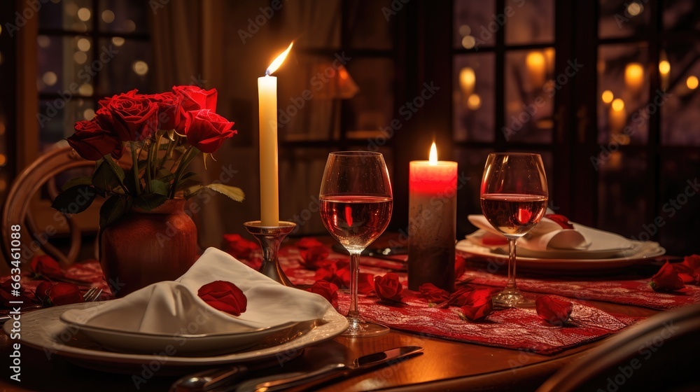 Candlelit Dinner for Two - Romantic Date Night Concept with an ...