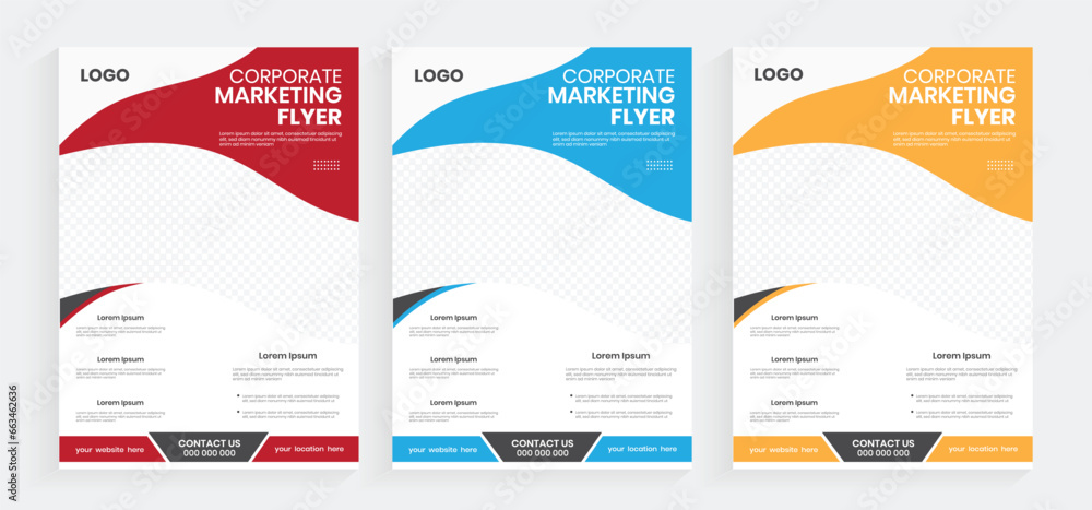 Corporate business marketing a4 size graphic flyer design, industry ...