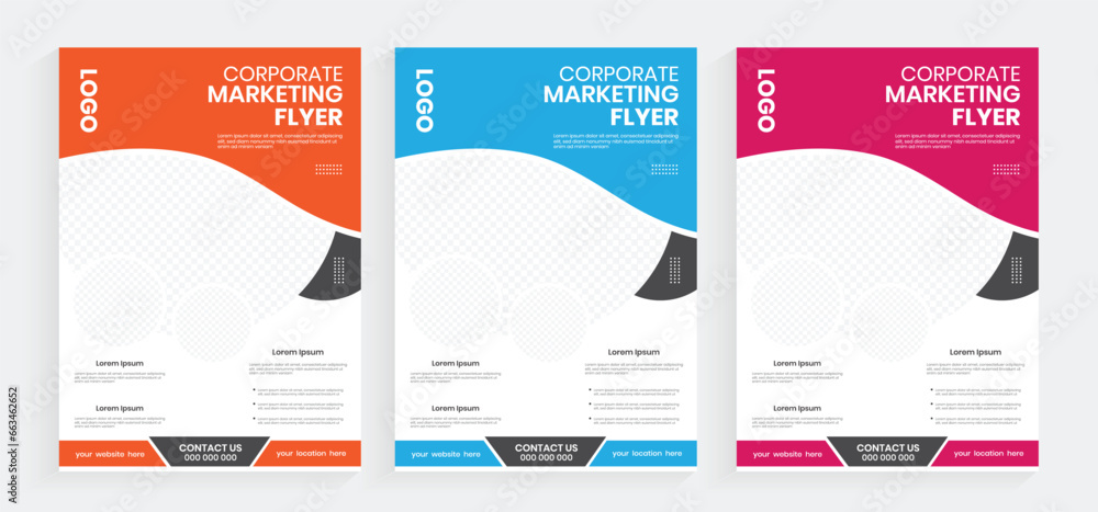 Corporate business marketing a4 size graphic flyer design, industry ...