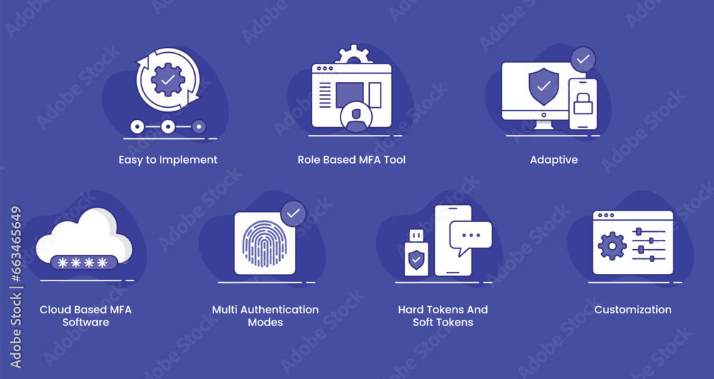 Vetor do Stock: Essential Multi-Factor Authentication Icons. The Multi ...
