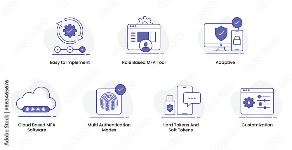 Vetor de Essential Multi-Factor Authentication Icons. The Multi-Factor ...