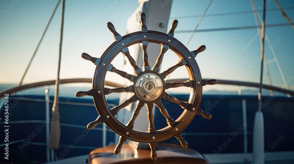 Steer to Success - Blank Ship Wheel as a Maritime Control Symbol on ...