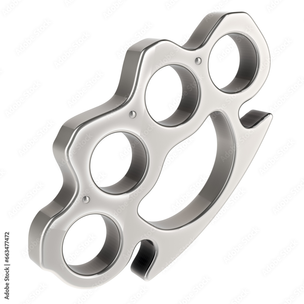 Brass Knuckles, knuckles. 3D rendering isolated on transparent ...