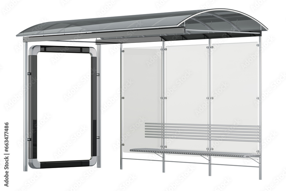 Bus Shelter with advertising panels, bus stop with advertising panel ...