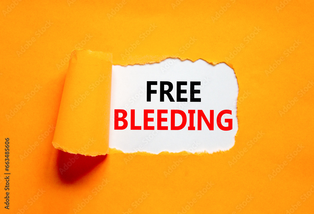 Free bleeding symbol. Concept words Free bleeding on beautiful white ...