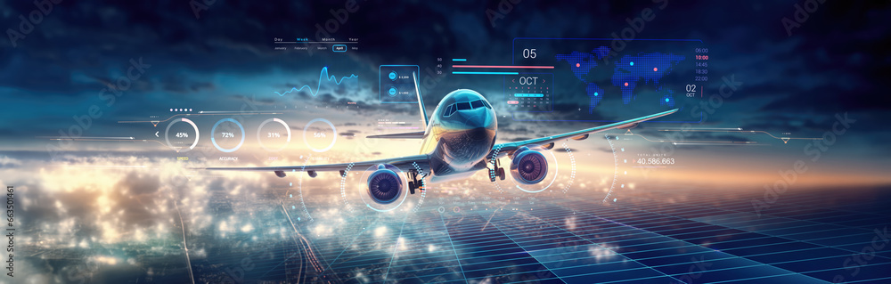 datum budget and flight schedule of commercial airplane flying through ...