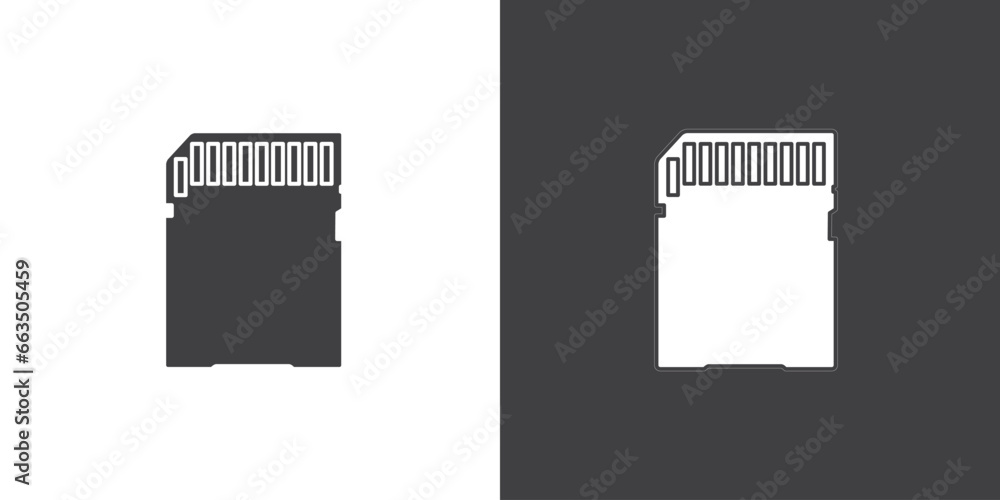MMC adapter icon of Mobile Device Components. Micro SD Data storage ...