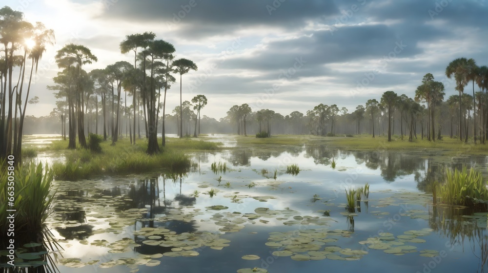 Marsh Jungle Background Swamp Wallpaper Wetland Ecosystems Forest Lake ...