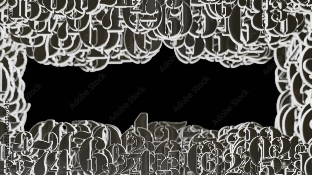 Background from lots of numbers. Seamless cyclic animated 4K background ...