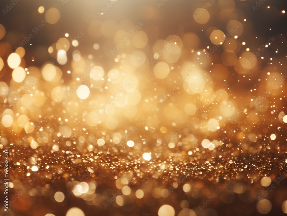 Abstract motion background shining gold particles. Shimmering Glittering Particles With Bokeh ...
