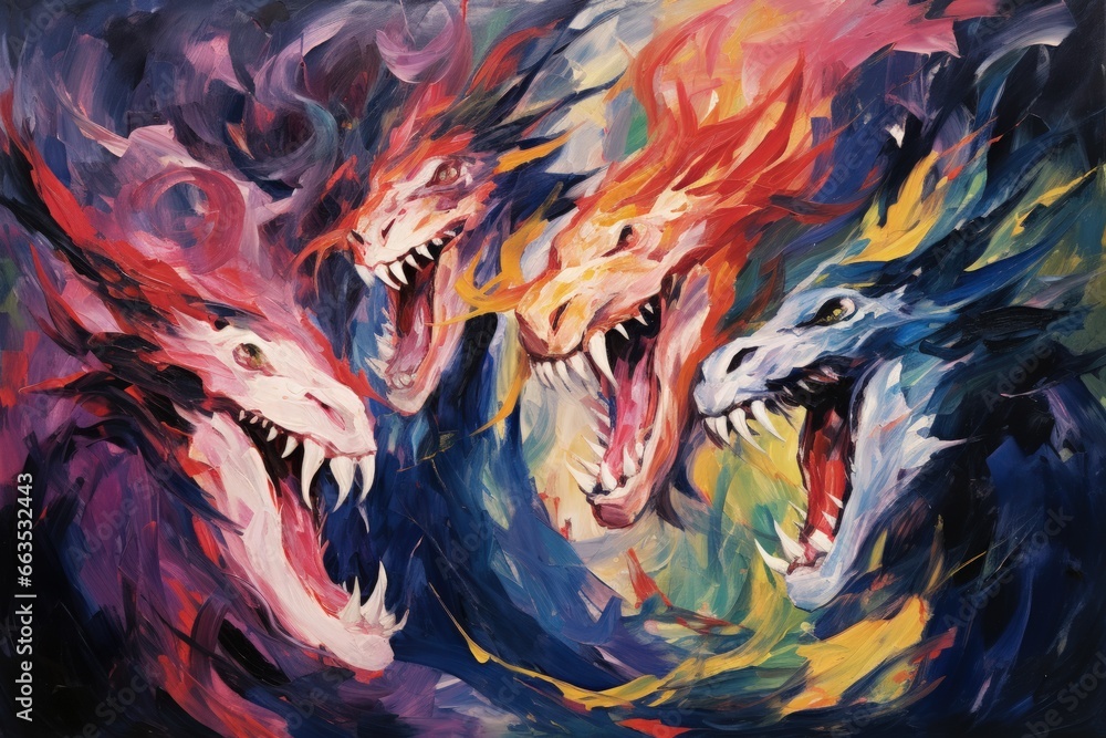 Fire-breathing drakes, smaller relatives of dragons, with fierce ...