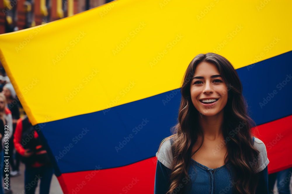 Colombian people with their flag. pride and passion through their flags ...