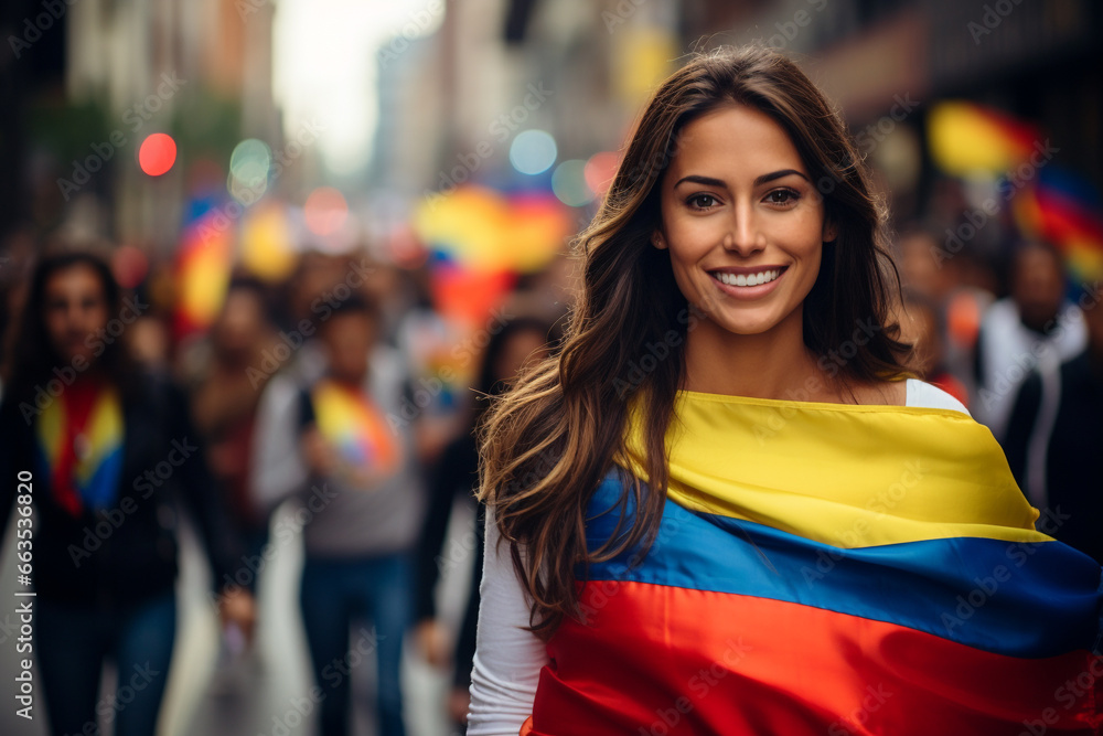 Colombian people with their flag. pride and passion through their flags ...
