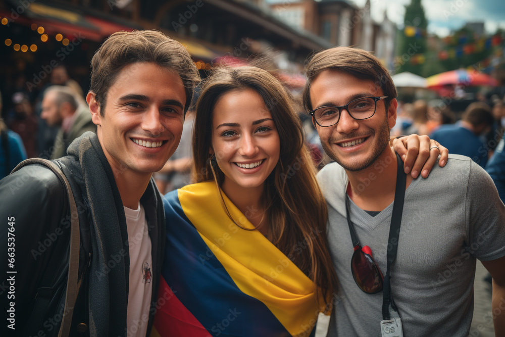 Colombian people with their flag. pride and passion through their flags ...