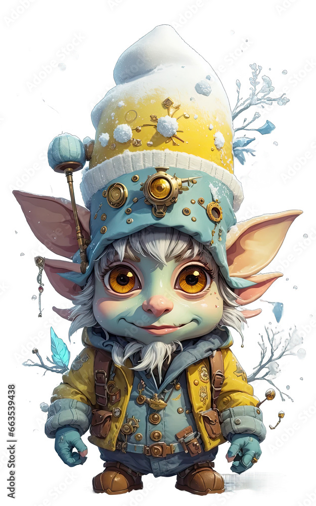 Steampunk christmas goblin clipart png 3d chibi goblin clipart cute ...