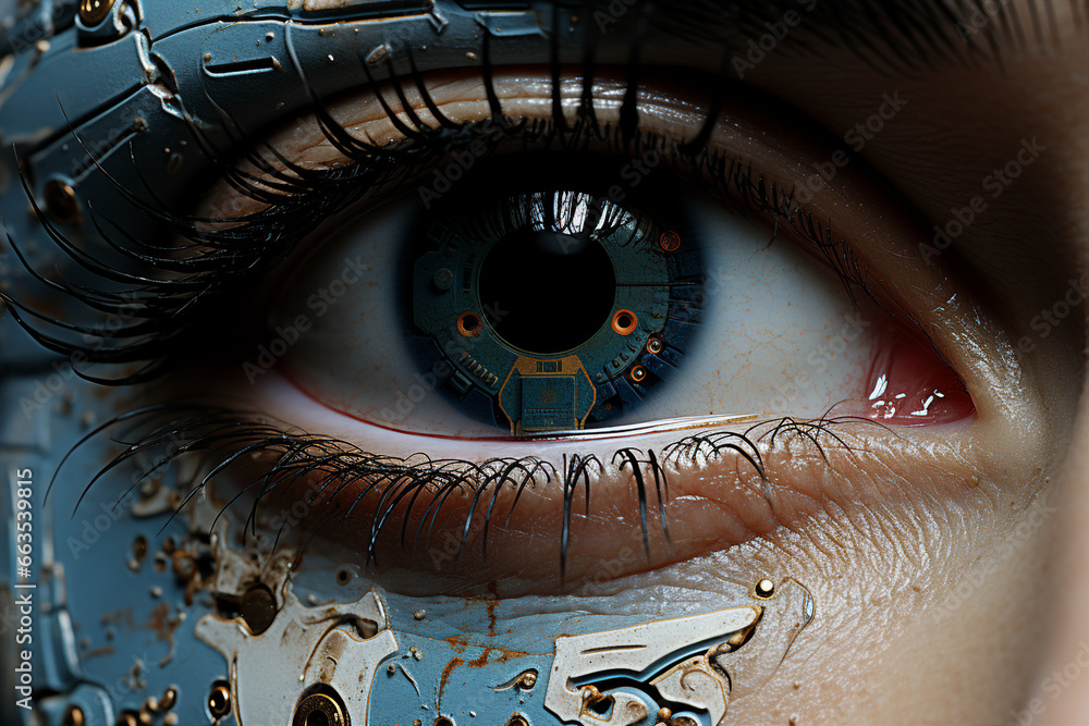 Generative ai collage image of female humanoid robot invention Stock Photo | Adobe Stock