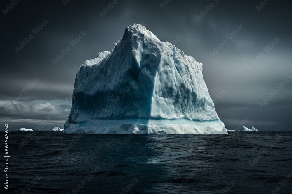 Stunning wallpaper of a large Arctic iceberg in the deep blue ocean ...